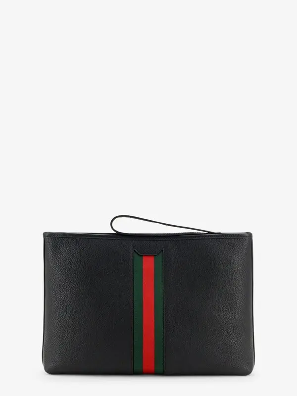 Gucci Portfolio Grained Leather Clutch