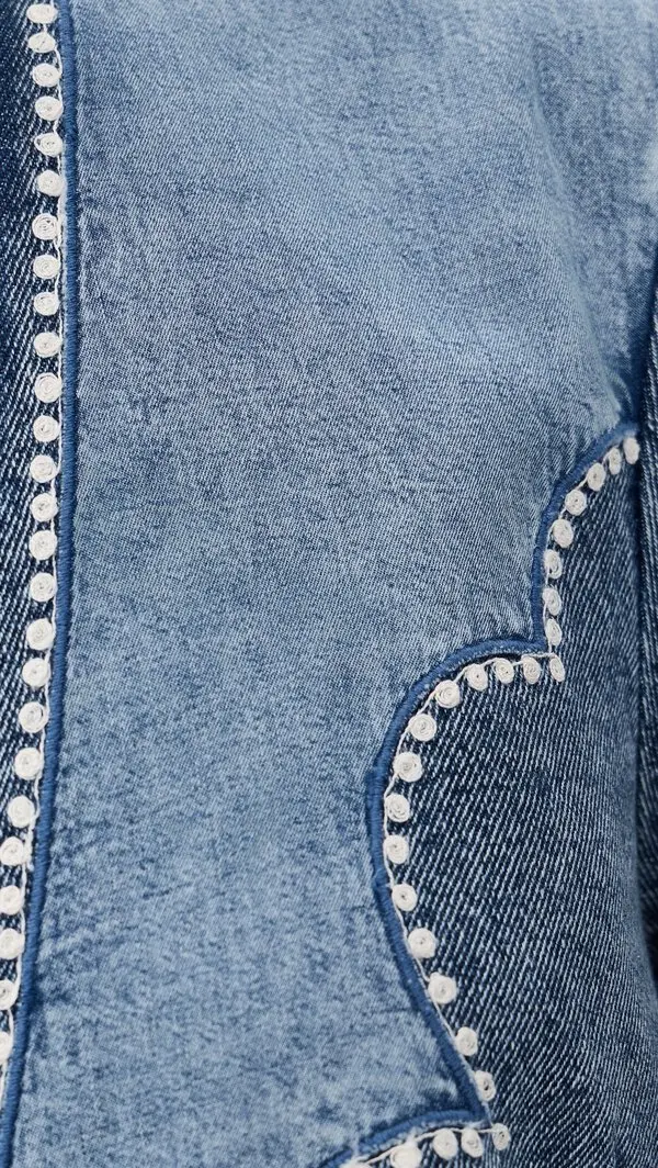 ALEMAIS Jesse Denim Applique Mini Dress