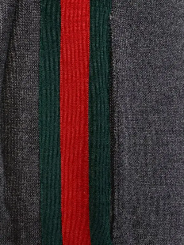 Gucci Wool Leisure Trousers With Web Insert - Gray