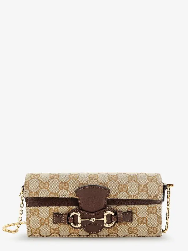 Gucci Wallet With Chain And Horse Clip - Multicolor