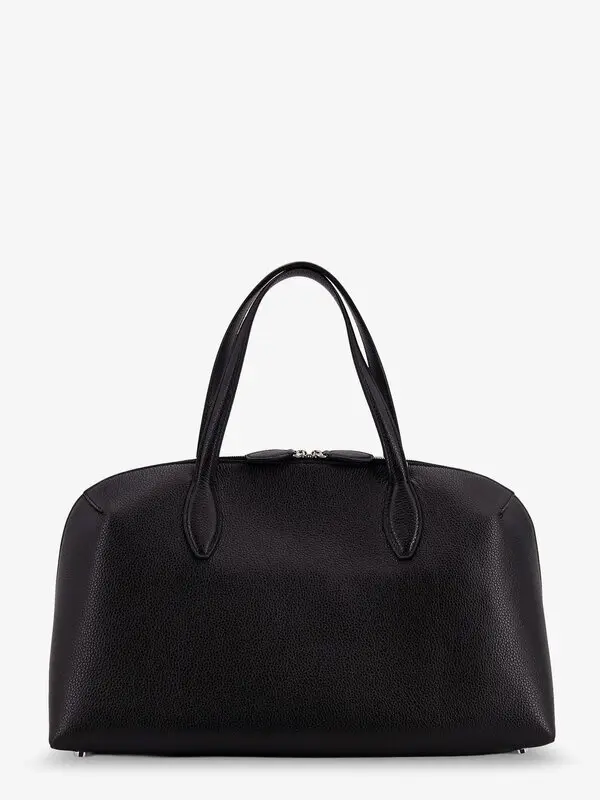 TOTEME Leather Handbag With Engraved Logo On The Front - Black