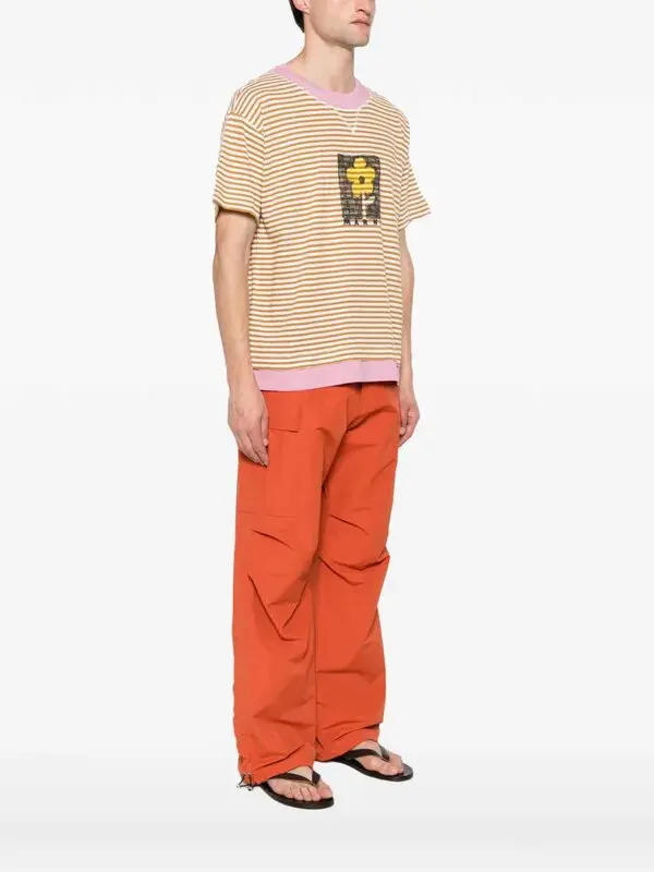 Marni Striped T-shirt With Floral Print