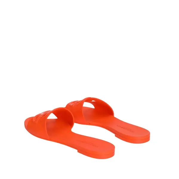 Dolce & Gabbana Dg Logo Rubber Beachwear Slide Sandals - Orange