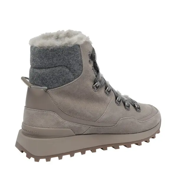 Brunello Cucinelli Suede, Knit And Shearling Runners
