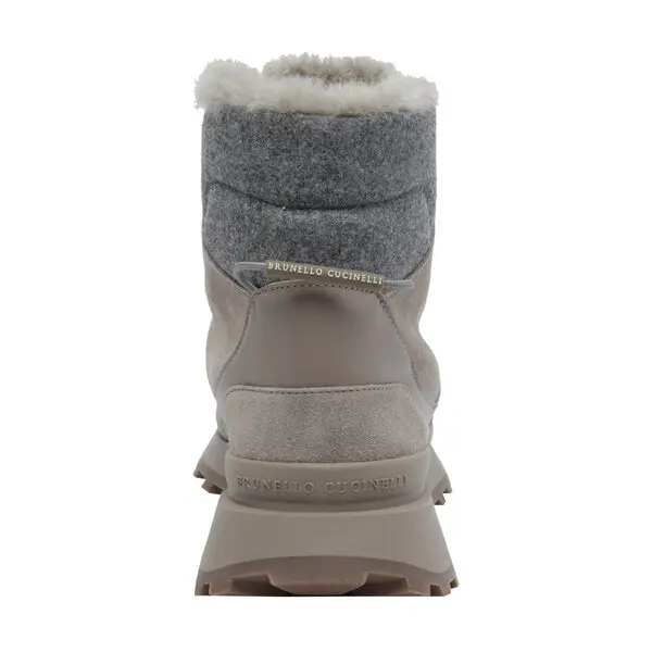 Brunello Cucinelli Suede, Knit And Shearling Runners