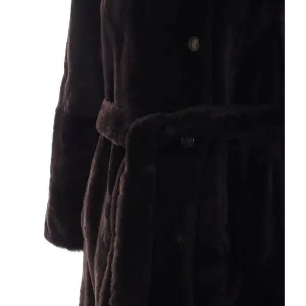 Brunello Cucinelli Shearling Coat With Belt And Monile