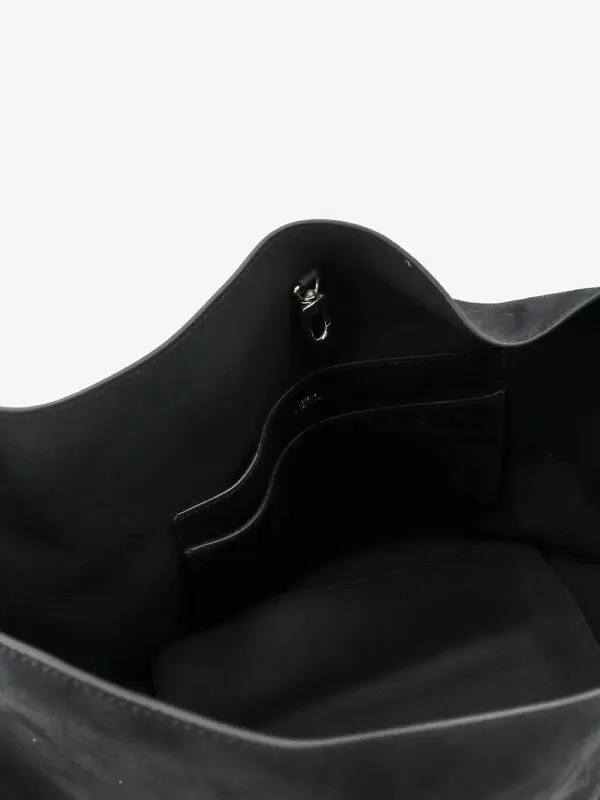 TOTEME Medium Belted Suede Shoulder Bag - Black