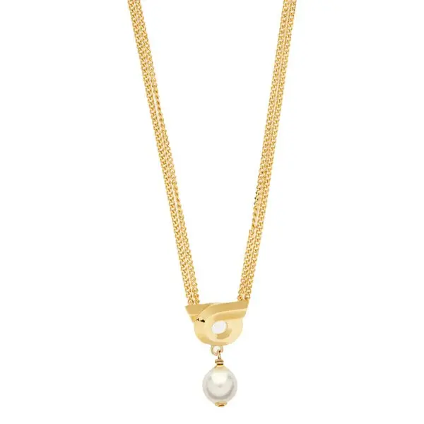 FERRAGAMO Gancini Pearl Pendant Necklace