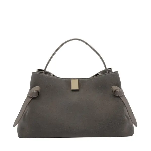 Yuzefi Suede Gyoza Handbag - Gray