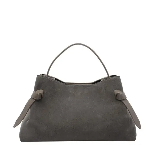 Yuzefi Suede Gyoza Handbag - Gray