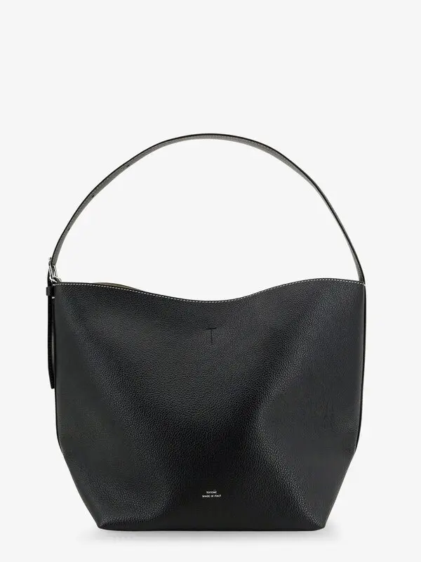 TOTEME Medium Belted Hammered Leather Shouder Bag - Black