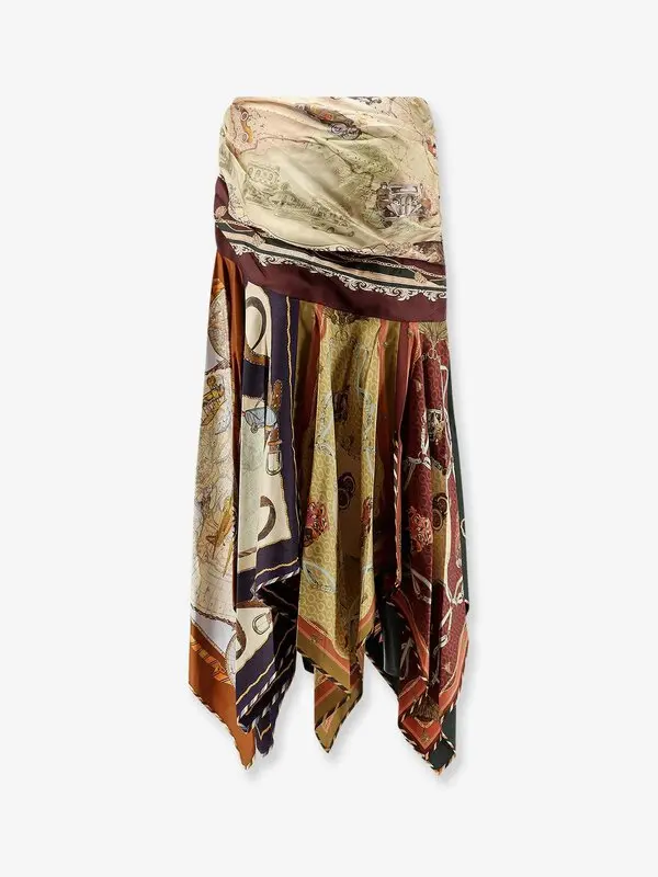 Zimmermann Valiant Draped Scarf Silk Long Skirt - Multicolor