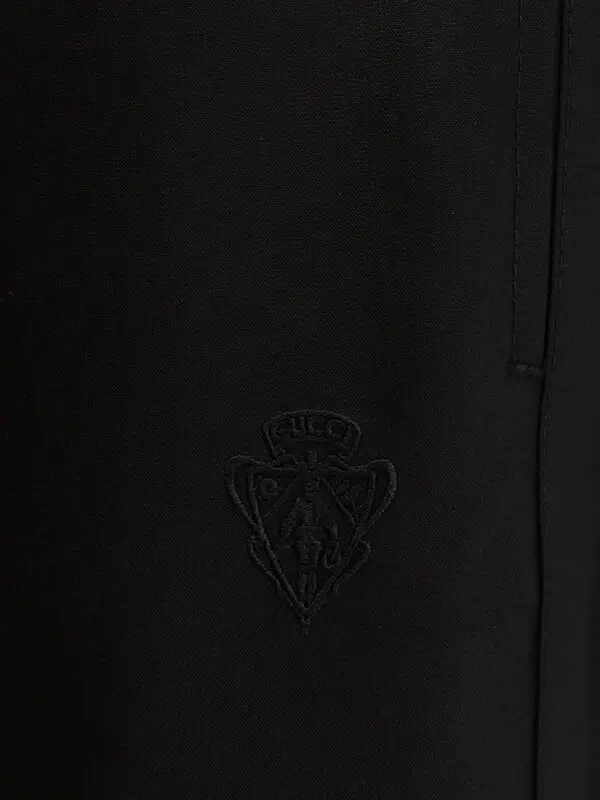 Gucci Silk Poplin Leisure Trousers With Web Ribbon