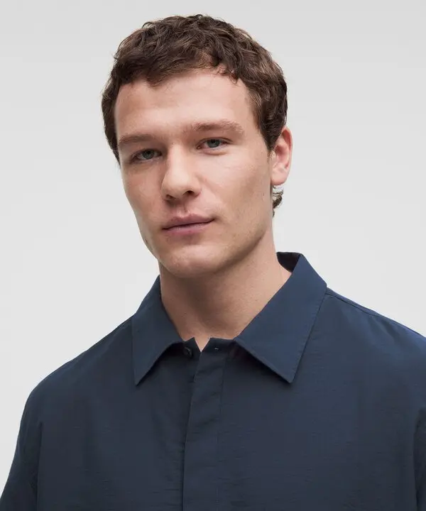 Lululemon Ultralight Wovenair Short-sleeve Collared Shirt - True Navy