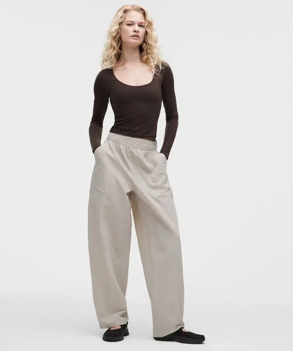 Lululemon Wundermost Ultra-soft Nulu Scoopneck Long-sleeve Shirt - Mahogany Muse