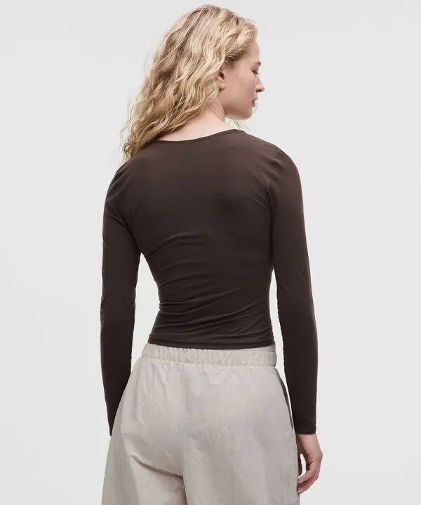 Lululemon Wundermost Ultra-soft Nulu Scoopneck Long-sleeve Shirt - Mahogany Muse
