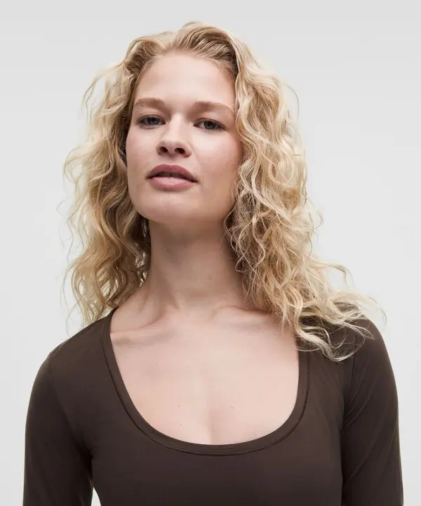 Lululemon Wundermost Ultra-soft Nulu Scoopneck Long-sleeve Shirt - Mahogany Muse
