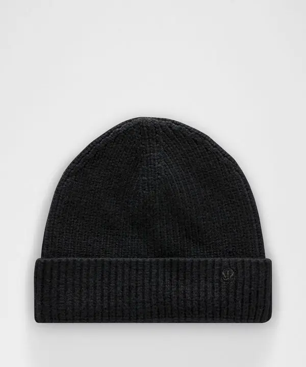 Lululemon Close-fit Wool-blend Ribbed Knit Beanie - Black