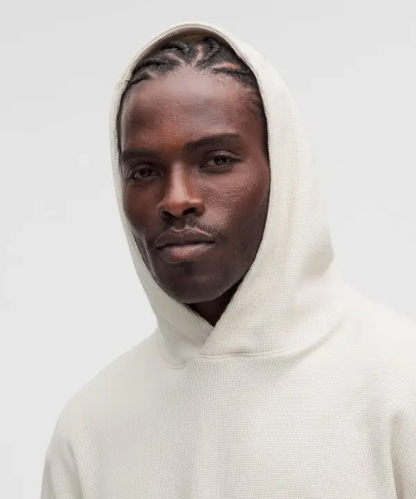 Lululemon Cotton-blend Relaxed-fit Waffle Knit Hoodie - Light Ivory