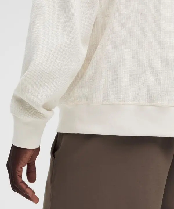 Lululemon Cotton-blend Relaxed-fit Waffle Knit Hoodie - Light Ivory