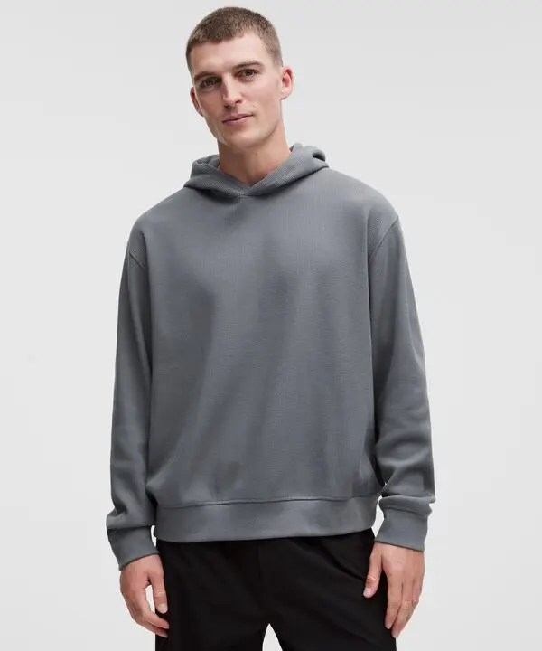 Lululemon Cotton-blend Relaxed-fit Waffle Knit Hoodie - Solar Grey