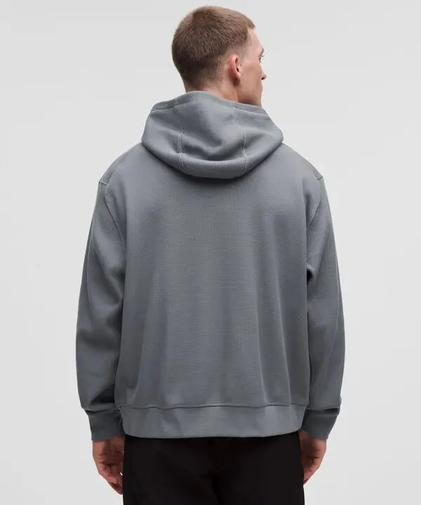 Lululemon Cotton-blend Relaxed-fit Waffle Knit Hoodie - Solar Grey