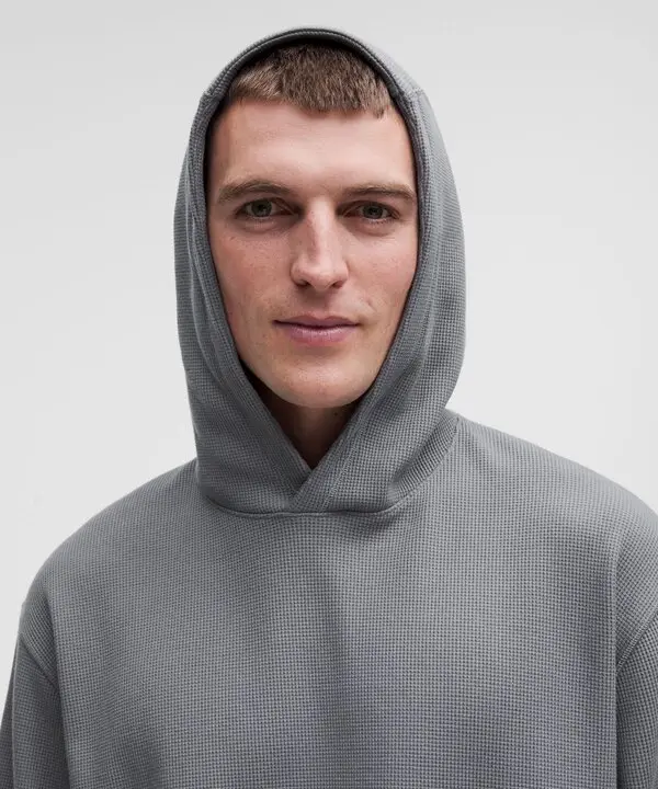 Lululemon Cotton-blend Relaxed-fit Waffle Knit Hoodie - Solar Grey