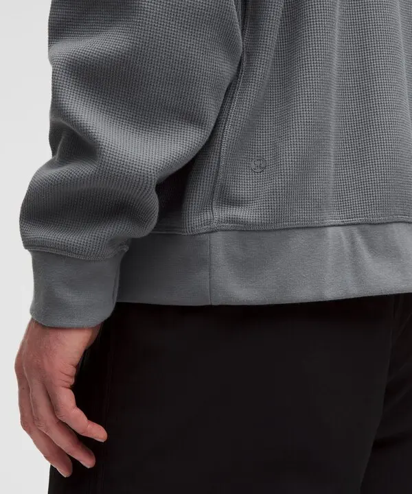 Lululemon Cotton-blend Relaxed-fit Waffle Knit Hoodie - Solar Grey