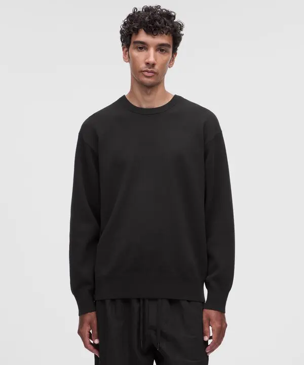 Lululemon Cotton-blend Knit Long-sleeve Crewneck - Black