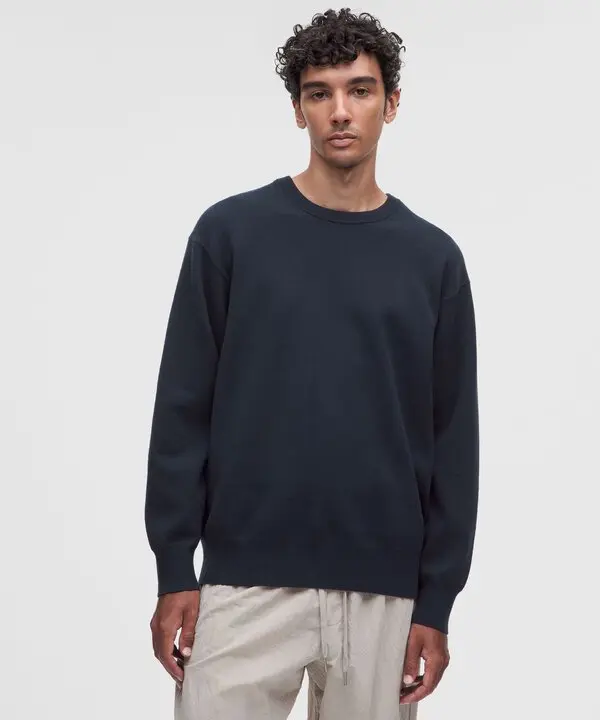 Lululemon Cotton-blend Knit Long-sleeve Crewneck - True Navy