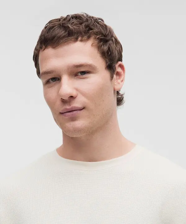 Lululemon Cotton-blend Waffle-knit Long Sleeve - Light Ivory
