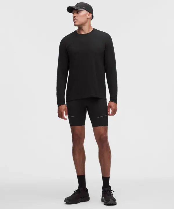 Lululemon Fast And Free Wool-blend Long-sleeve Shirt - Black