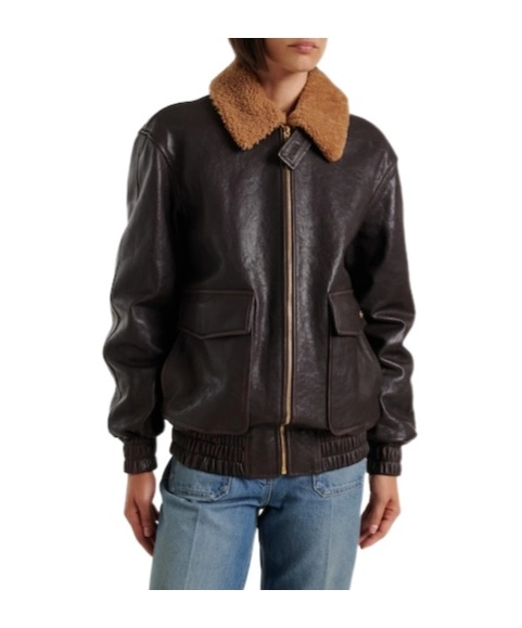 Valentino Garavani Trimmed Leather Bomber Jacket