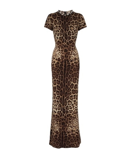 Dolce & Gabbana Embellished Leopard-print Silk-blend Gown