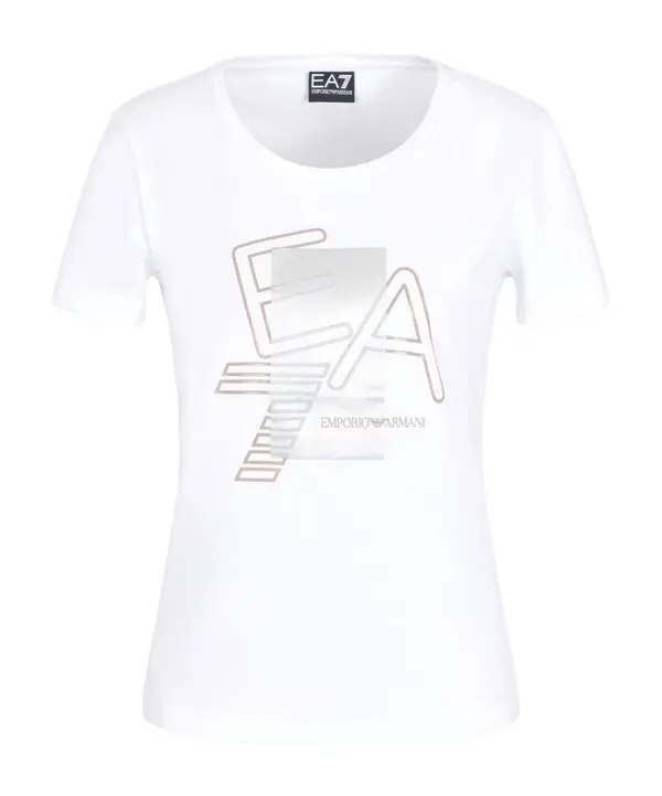 EA7 Logo Series Stretch-cotton Crew-neck T-shirt - White