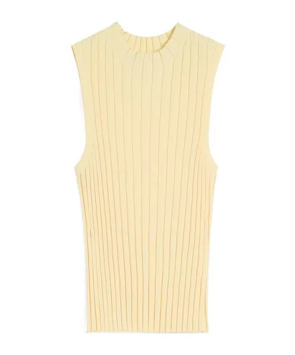 Max Mara Wkdbautta Sleeveless Knitted Top - Light Yellow