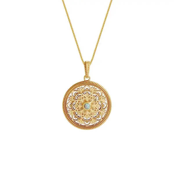 KARMA AND LUCK Inner Harmony Opal Mandala Necklace - Gold