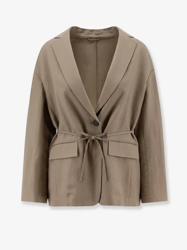 Brunello Cucinelli Viscose And Linen Blend Blazer - Multicolor
