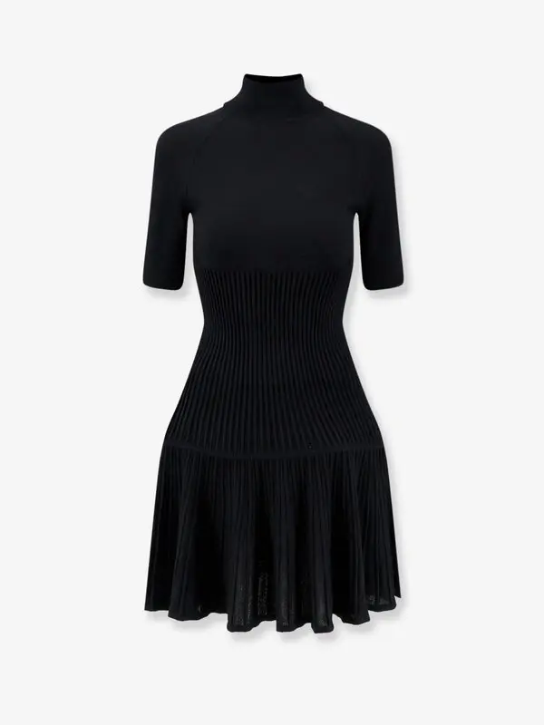 Alaïa Crinoline Wool Blend Short Dress