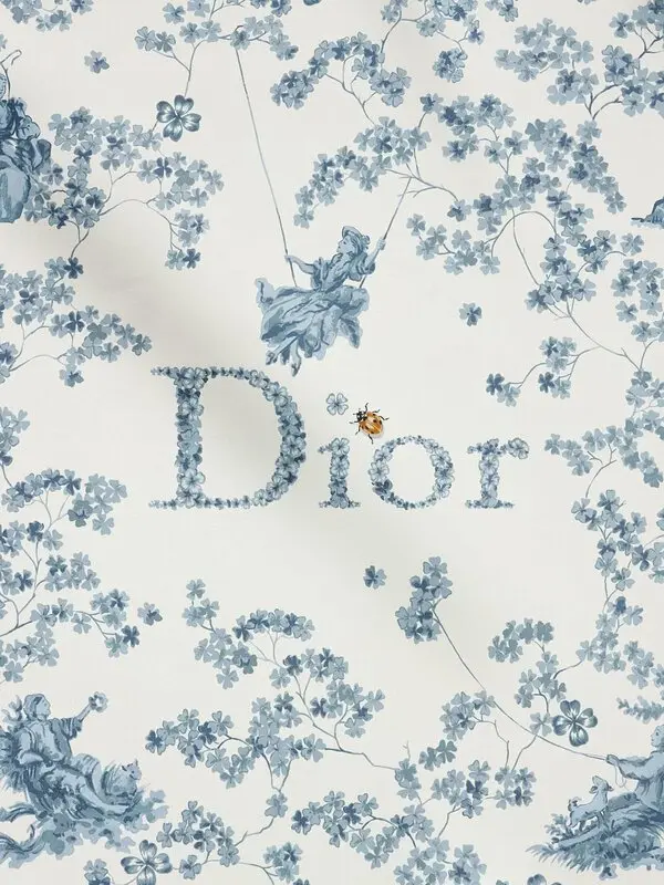 Dior Silk Scarf With Toile De Jouy Clover 90 Pattern - Multicolor