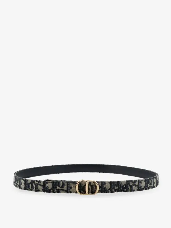 Dior Cd Icon Leather And Canvas Belt - Multicolor