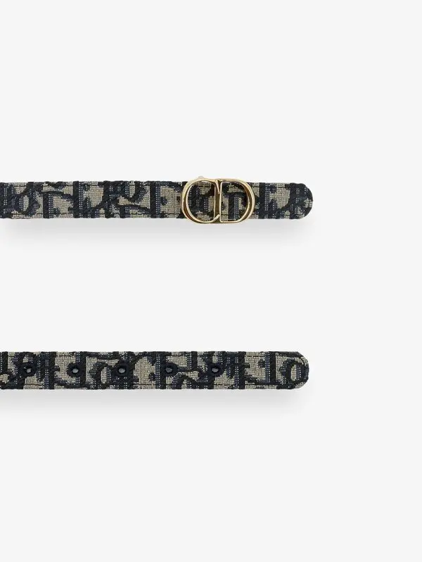 Dior Cd Icon Leather And Canvas Belt - Multicolor