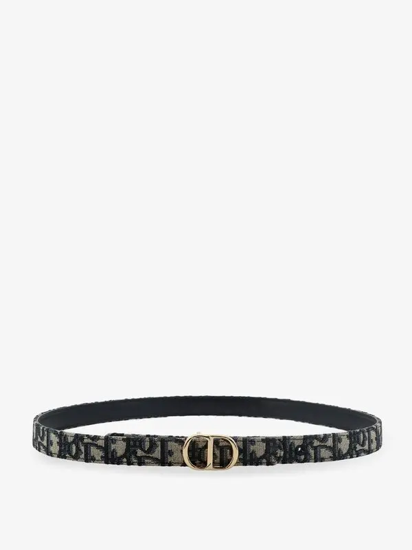 Dior Cd Icon Leather And Canvas Belt - Multicolor