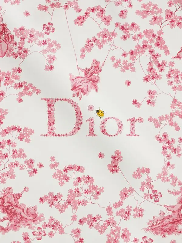 Dior Silk Scarf With Toile De Jouy Clover 90 Pattern - Multicolor