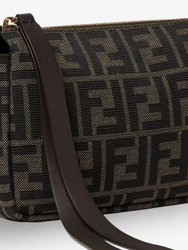 Fendi Zip Top Small Ff Zucca Fabric Shoulder Bag