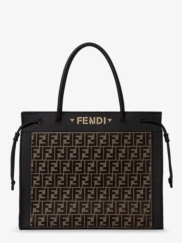 Fendi Magic Shopper Bag In Ff Fabric With Embroidered Logo On The Front - Multicolor