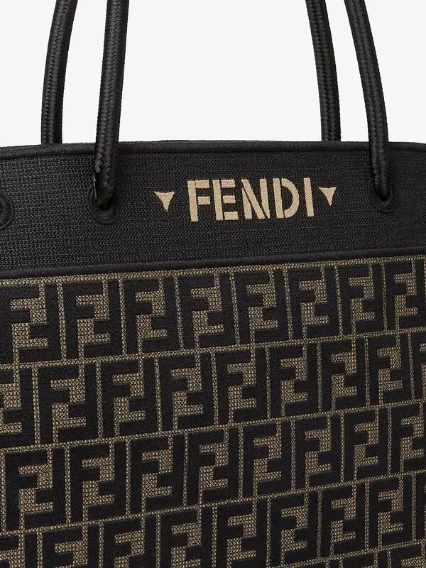 Fendi Magic Shopper Bag In Ff Fabric With Embroidered Logo On The Front