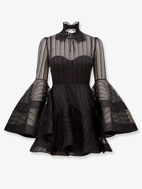 Zimmermann Valiant Lantern Mini Dress - Black