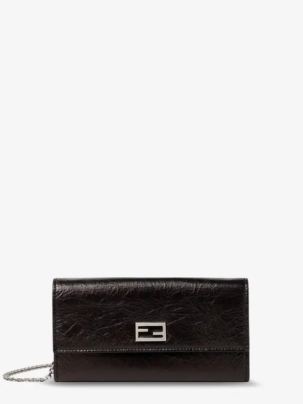 Fendi Continental Crackled Leather Wallet - Multicolor