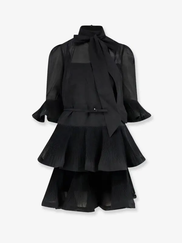 Zimmermann Short Pleated Dress - Black
